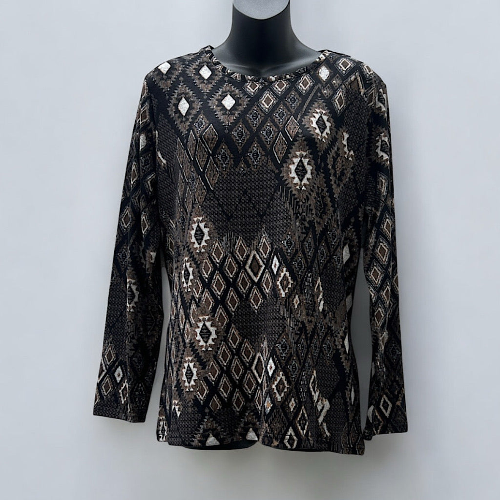 Midnight Mirage Diamond Geo Print Top – Bucks Leather