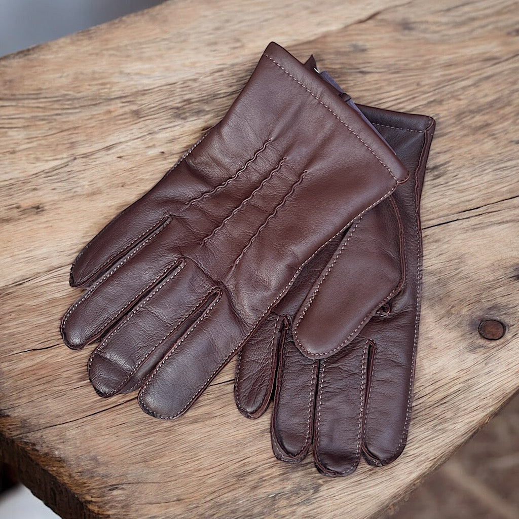 Gents Tan Classic Hand Stitched Leather Gloves – Bucks Leather